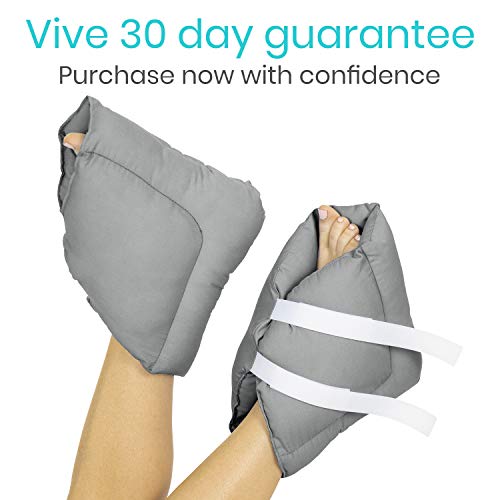 Xtra-Comfort Heel Protector Cushion (Pair) - Foot Boot for Swollen Feet, Sore Ankles, Pressure Ulcers, Sleeping and Recovering Post Surgery - Elevator Leg Rest Protection for Pain Relief - Washable