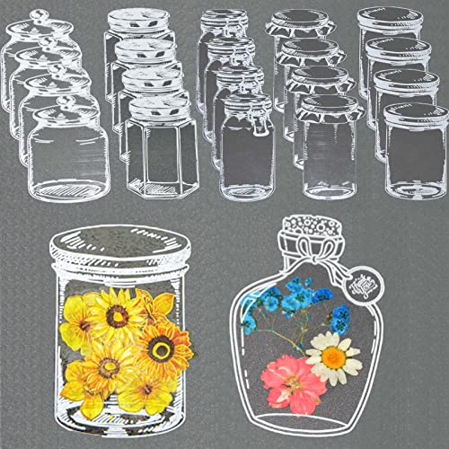 20/40PCS Transparent Dried Flower Bookmarks, Dried Flower Bookmark Craft, Clear Drift Bottle Bookmark, Flower Page Clips Bookmarks, Handmade DIY Transparent Flower Page, Glassware Stickers (C, 20PCS)