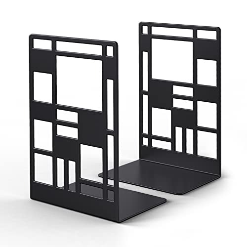 Bookends,Book Ends for Shelves,Bookends for Heavy Books, Book Holder,Metal BookEnd Supports (4)