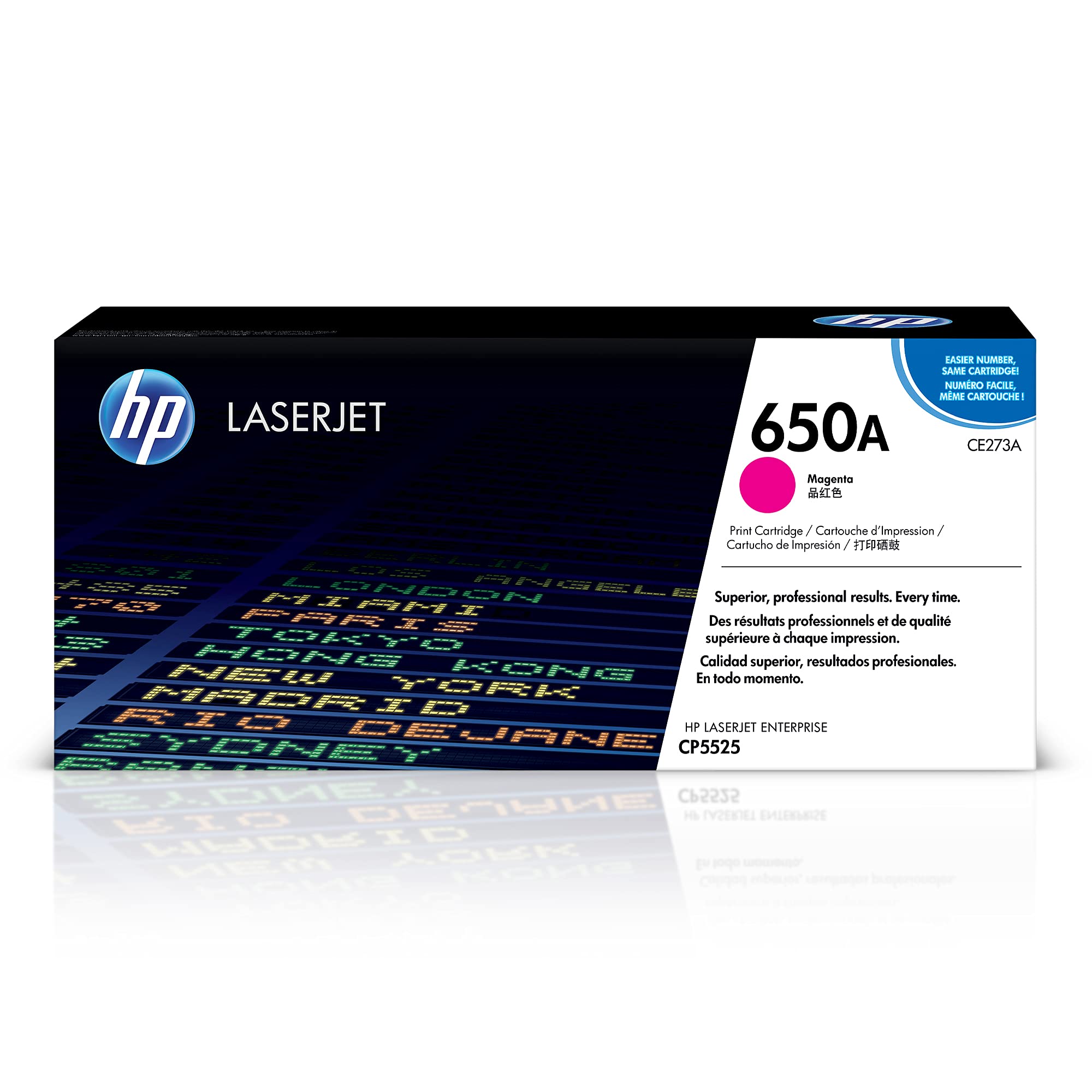 Original HP 650A Magenta Toner Cartridge | Works with HP Color LaserJet Enterprise CP5525 Series | CE273A