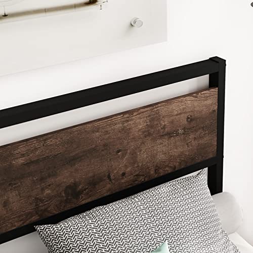 TXIYEAN Headboard Only Sturdy Wood Headboard with Metal Slat Rustic Headboard Easy Assembly, Twin, Twin XL/Queen/King (Queen)