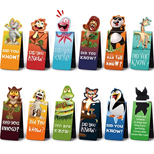 24 Pieces Magnetic Bookmarks for Kids Cute Animal Magnet Page Markers, Magnet Book Markers, Magnet Page Marker Clips for Students Teacher Office Supplies Party Favors