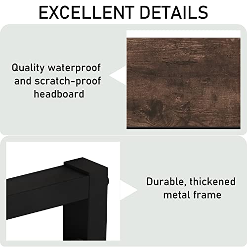 TXIYEAN Headboard Only Sturdy Wood Headboard with Metal Slat Rustic Headboard Easy Assembly, Twin, Twin XL/Queen/King (Queen)