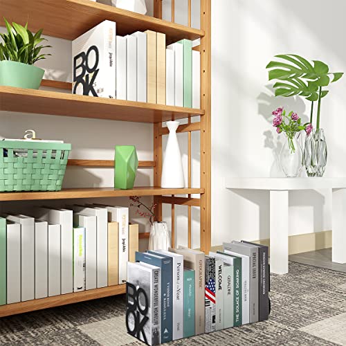 Metal Decor Bookends for Shelves, Cute Book Stopper Ends for Bookshelf Bookcase Holder Organizer for Kids Adult, Spiral Sketchbook, Scrapbook, CD DVD in Home Office Library(4 Pack)