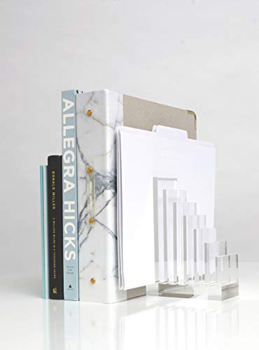 russell+hazel Acrylic Collator and Bookend, Clear, 5β x 8β x 2.5β