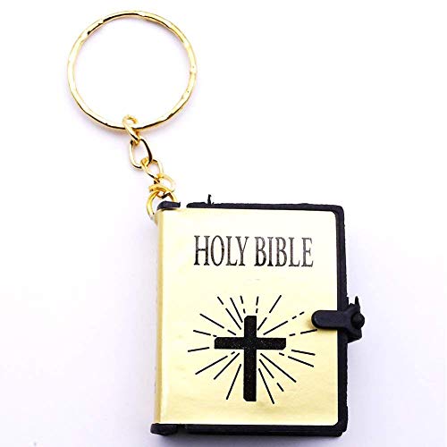 Bible Keychain, 12 PCS Miniature Real Bible Key Chains Handbag Pendant Xmas Gift with Magnifying Glass