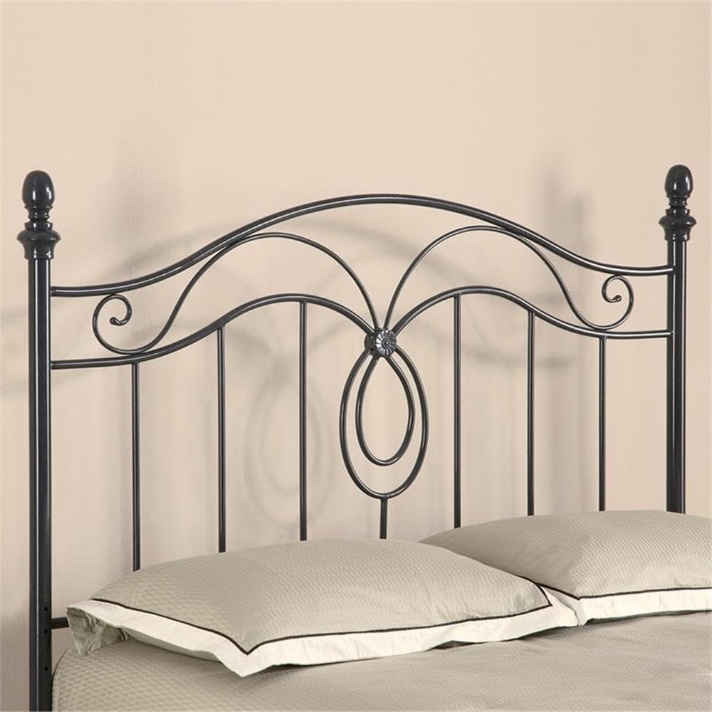 BOWERY HILL Traditional Metal Full Queen Spindle Headboard in Gray