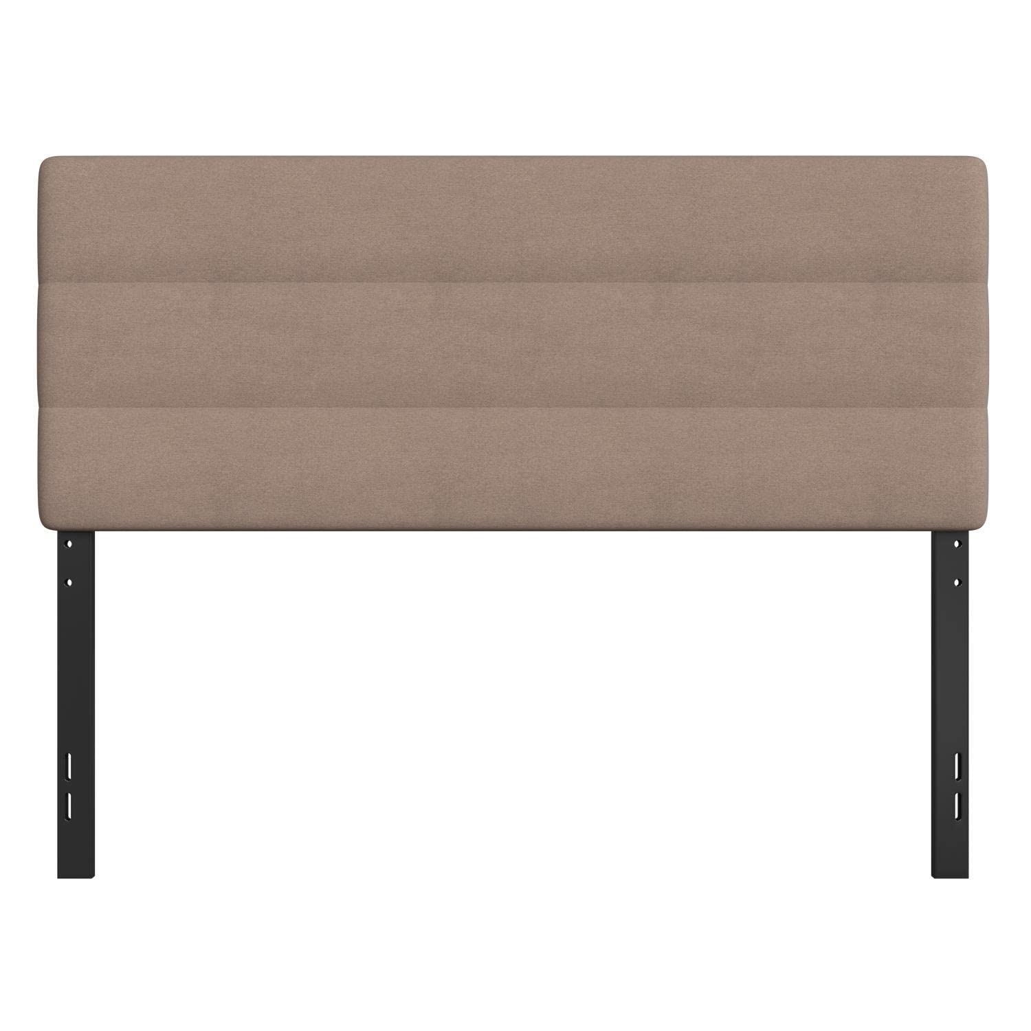 Flash Furniture Paxton Upholstered Headboard - Channel Stitched Taupe Fabric Upholstery - Queen - Adjustable Height from 44.5" to 57.25" From Floor