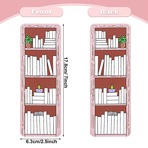 50 Pieces Book Tracker Bookmark Bookshelf Design Bookmark Double-Sided Reading Page Markers for Christmas Party Reader Writer Kids Student Book Lover Supplies
