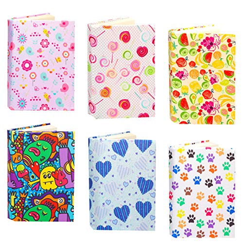 Pink Carousel Fabric Book Covers with Ribbon Bookmarks. Stretchable, Washable, Reusable Book Protectors for Medium to Large Hard Cover Schoolbooks and Textbooks. Fit Books 6" X 9" - 9” X 11."