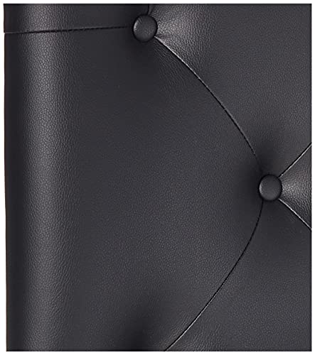 Baxton Studio Myra Modern and Contemporary Queen Size Black Faux Leather Upholstered Button-Tufted Scalloped Headboard