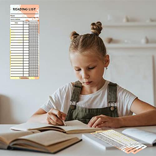 Reading List Bookmark Tracker 3 x 8" Personal Libraries Reading Page Cards Book Tracker Notecards Reading Log for Reading Student Lover Readers Literary Gifts,Book Accessories 50 Pcs