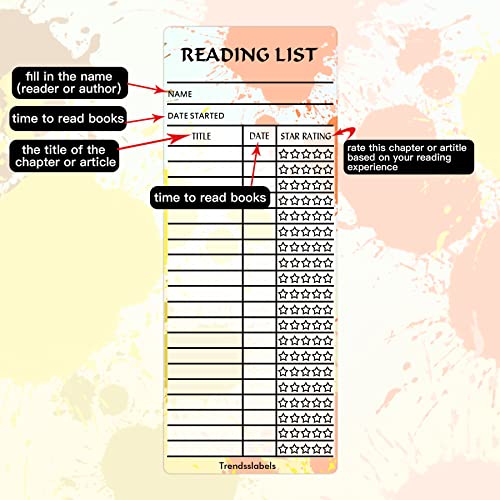 Reading List Bookmark Tracker 3 x 8" Personal Libraries Reading Page Cards Book Tracker Notecards Reading Log for Reading Student Lover Readers Literary Gifts,Book Accessories 50 Pcs