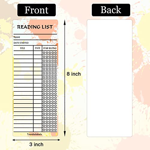 Reading List Bookmark Tracker 3 x 8" Personal Libraries Reading Page Cards Book Tracker Notecards Reading Log for Reading Student Lover Readers Literary Gifts,Book Accessories 50 Pcs