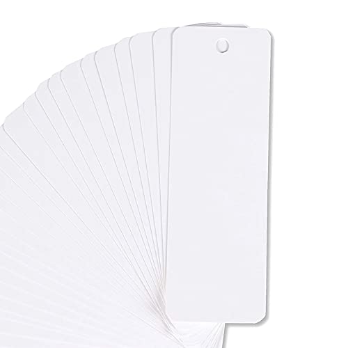 Juvale 300 Pack Bulk Blank Bookmarks for DIY Crafts, White Plain Bookmarks to Decorate (6 x 2 In)
