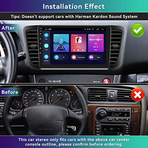 UNITOPSCI Android 11 Car Radio for Subaru Legacy Outback 2005 2006 2007 2008 2009 Wireless CarPlay Android Auto 9”Touchscreen Bluetooth GPS Navigation FM USB Subwoofer SWC with AHD Backup Camera