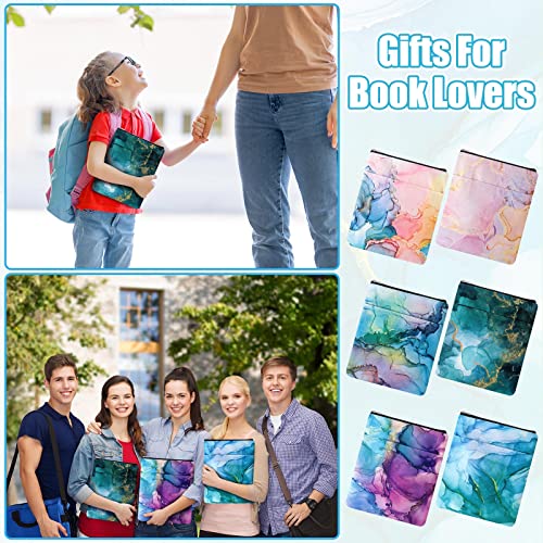 6 Pcs Book Protector Hardcover Pouch Sleeves with Zipper Book Cover for Book Lovers Washable Fabric Book Protector Pouch for Paperbacks Book Lovers Gifts, Medium 11 x 8.7 Inch(Quicksand with Glitter)