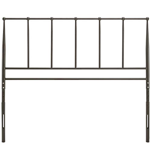 Modway Kiana Stainless Steel Metal Queen Headboard in Brown
