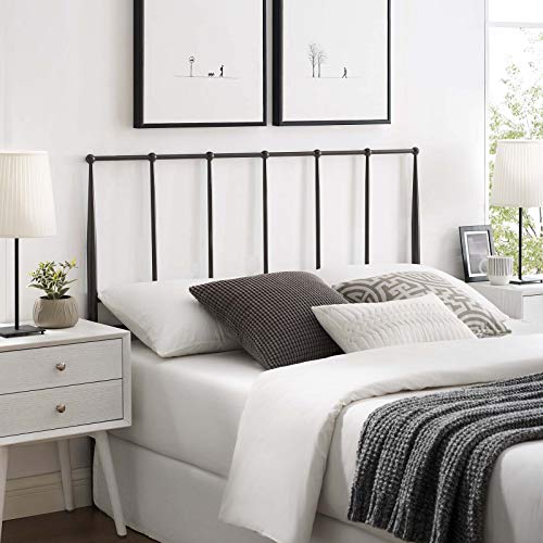 Modway Kiana Stainless Steel Metal Queen Headboard in Brown
