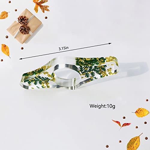 Thumb Book Page Holder Bookmark Dried Flower Resin Book Page Holder Transparent Handmade Personalized Flower Reading Accessories 2 Pcs (zisejia)