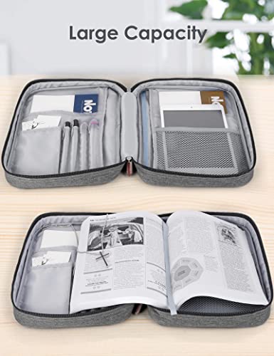 Heouvo Bible Covers for Men, Bible Carrying Case with Pockets/Leather Handle, Multi-Functional Large Size Zippered Bible Bag, Great for Bible Study/Daily Use, Perfect Gift for Men Boys