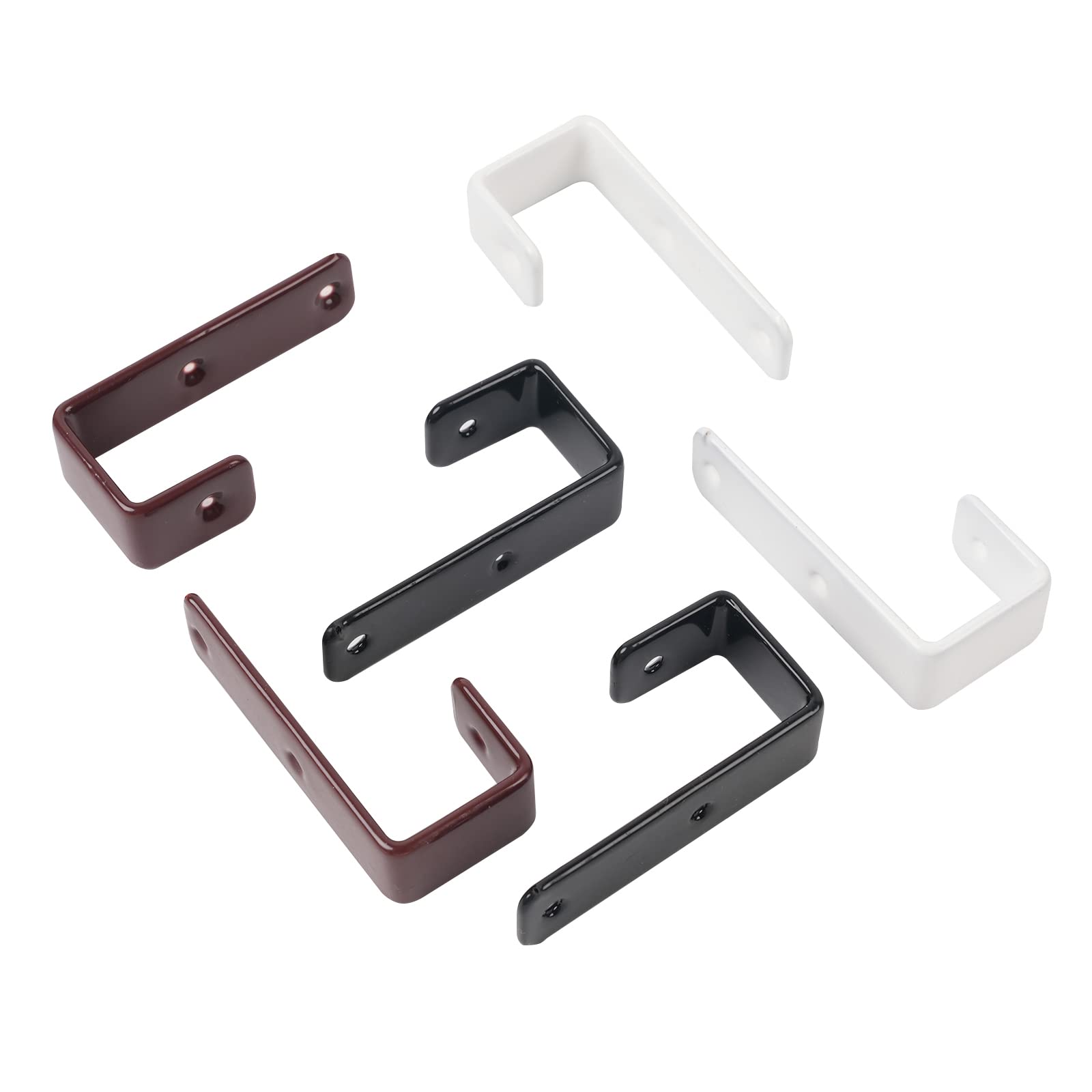 MDPLY 2 Pack Bunk Bed Ladder Hook, Inside 1" Kids Bunk Bed Replacement Hardware, Black PVC Metal Loft Bed Ladder Hooks, Camper/Rv Bunk Ladder Brackets with 2 Size Screws (2 Pack, Black)
