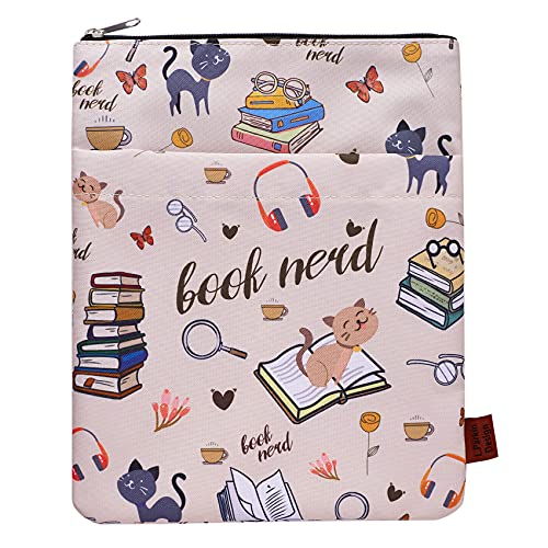 Book Sleeve for Book Lovers, Book Nerd Book Protector , Book Covers for Paperbacks, Washable Fabric, Book Sleeves with Zipper, Medium 11 Inch X 8.7 Inch