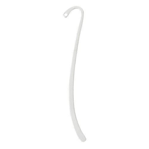 Housweety 15 Pcs Silver Plated Bookmark with Loop 86mm