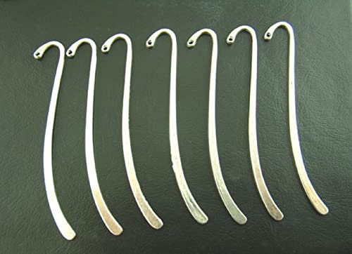Housweety 15 Pcs Silver Plated Bookmark with Loop 86mm