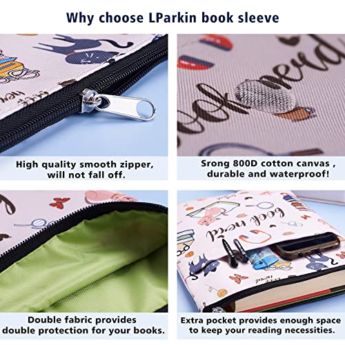 Book Sleeve for Book Lovers, Book Nerd Book Protector , Book Covers for Paperbacks, Washable Fabric, Book Sleeves with Zipper, Medium 11 Inch X 8.7 Inch