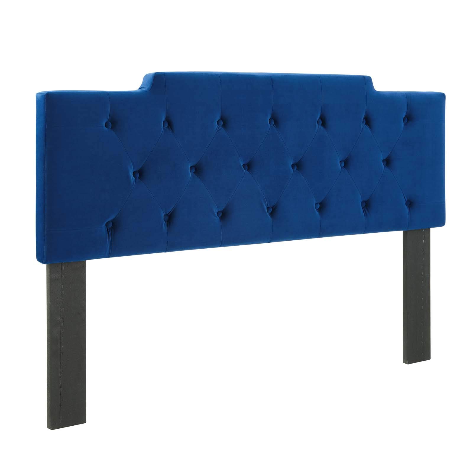 Modway MOD-6185-NAV Juliet Tufted Full/Queen Performance Velvet Headboard, Navy