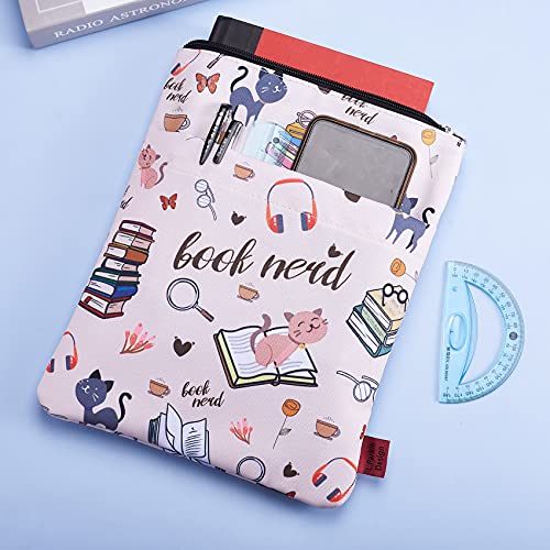 Book Sleeve for Book Lovers, Book Nerd Book Protector , Book Covers for Paperbacks, Washable Fabric, Book Sleeves with Zipper, Medium 11 Inch X 8.7 Inch