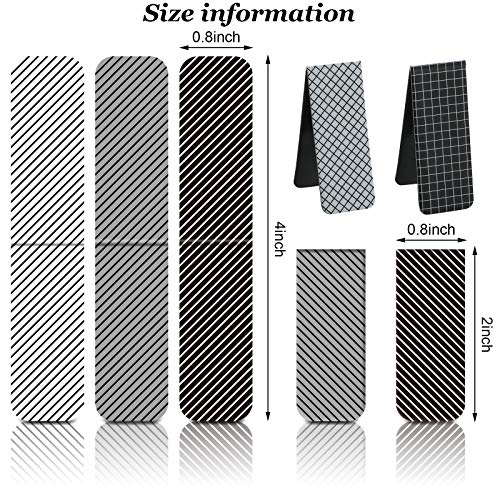 30 Pieces Magnetic Bookmarks Magnetic Page Markers Assorted Bookmarks Set for Student Stationery Present Magnet Bookmarks Clips (Black and White)