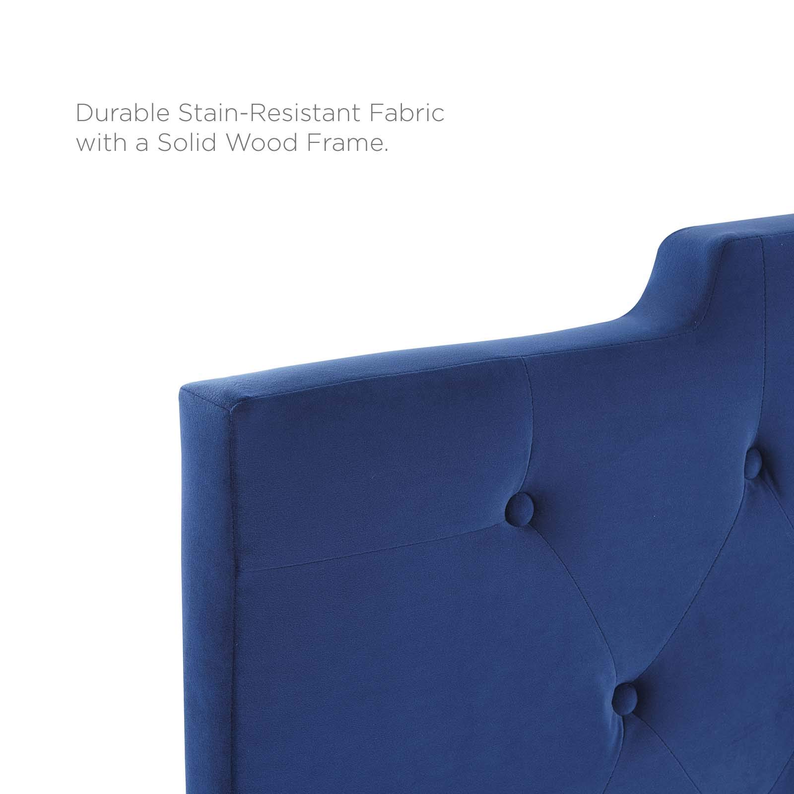 Modway MOD-6185-NAV Juliet Tufted Full/Queen Performance Velvet Headboard, Navy