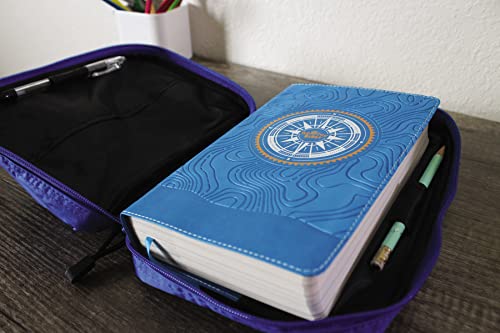 Adventure Bible Cover for Boys, Zippered, with Handle, Nylon, Blue, Medium