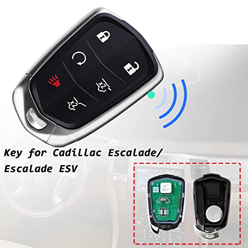 Replacement 6 Buttons Proximity Smart Keyless Entry Remote Fob for Cadillac Escalade and Escalade ESV 2015-2020 315Mhz FCC: HYQ2AB 1 Piece