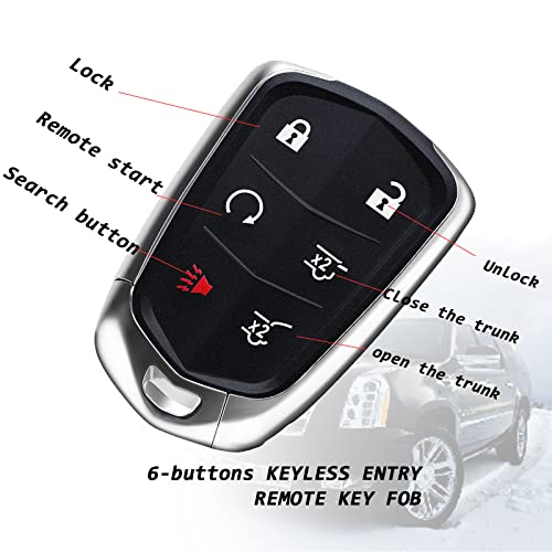 Replacement 6 Buttons Proximity Smart Keyless Entry Remote Fob for Cadillac Escalade and Escalade ESV 2015-2020 315Mhz FCC: HYQ2AB 1 Piece