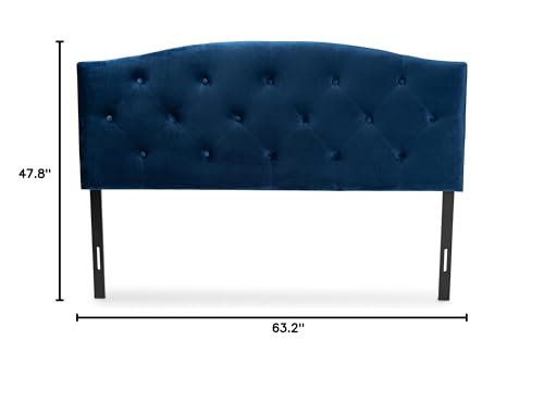 Baxton Studio Leone Headboard, Queen, Navy Blue/Dark Brown