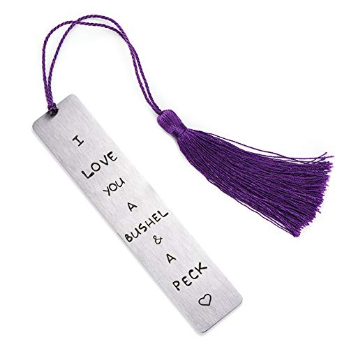 I Love You a Bushel and a Peck Bookmark Mothers Day Gifts from Daughter Gift Moon and Back Gift for Mom Stocking Stuffer Christmas Gift Monogrammed Gift (I Love You a Bushel and a Peck)