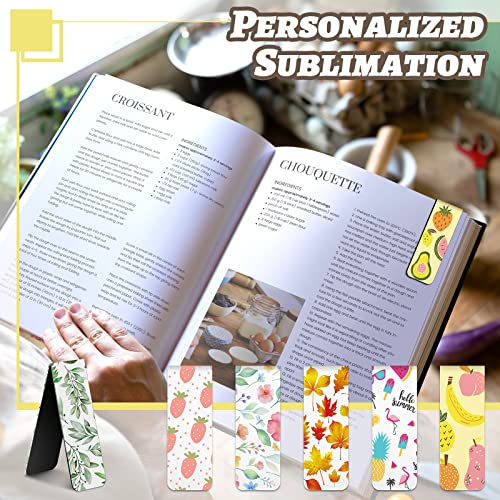 30 Pieces Magnetic Bookmark Book Marker Clip Sublimation Bookmarks Sublimation Magnetic Bookmarks Page Markers for Students Teachers Classroom Home Office Reading Supplies