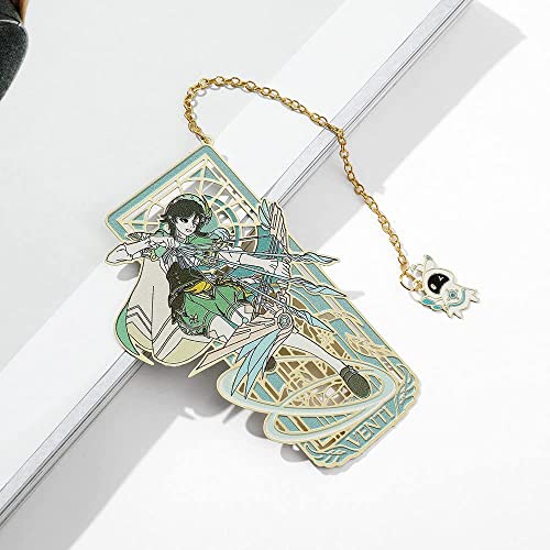 Genshin Impact Venti Metal Bookmark - Classic Anime Figure Bookmark, Great Gift for Game Fans, Reader, Friends or Teachers
