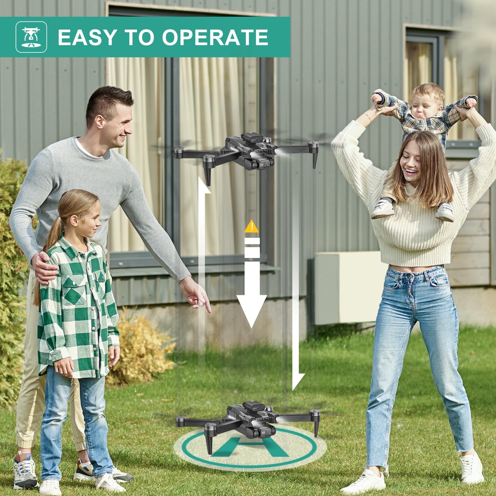 ROTAZA Drones With Camera,4K FPV Mini Drone Toy - Foldable, Carrying Case, Adjustable Lens, Brushless Motor, Headless Mode, Obstacle AvoidanceOne Key Take Off/Land, for Kids, Adults, Beginners