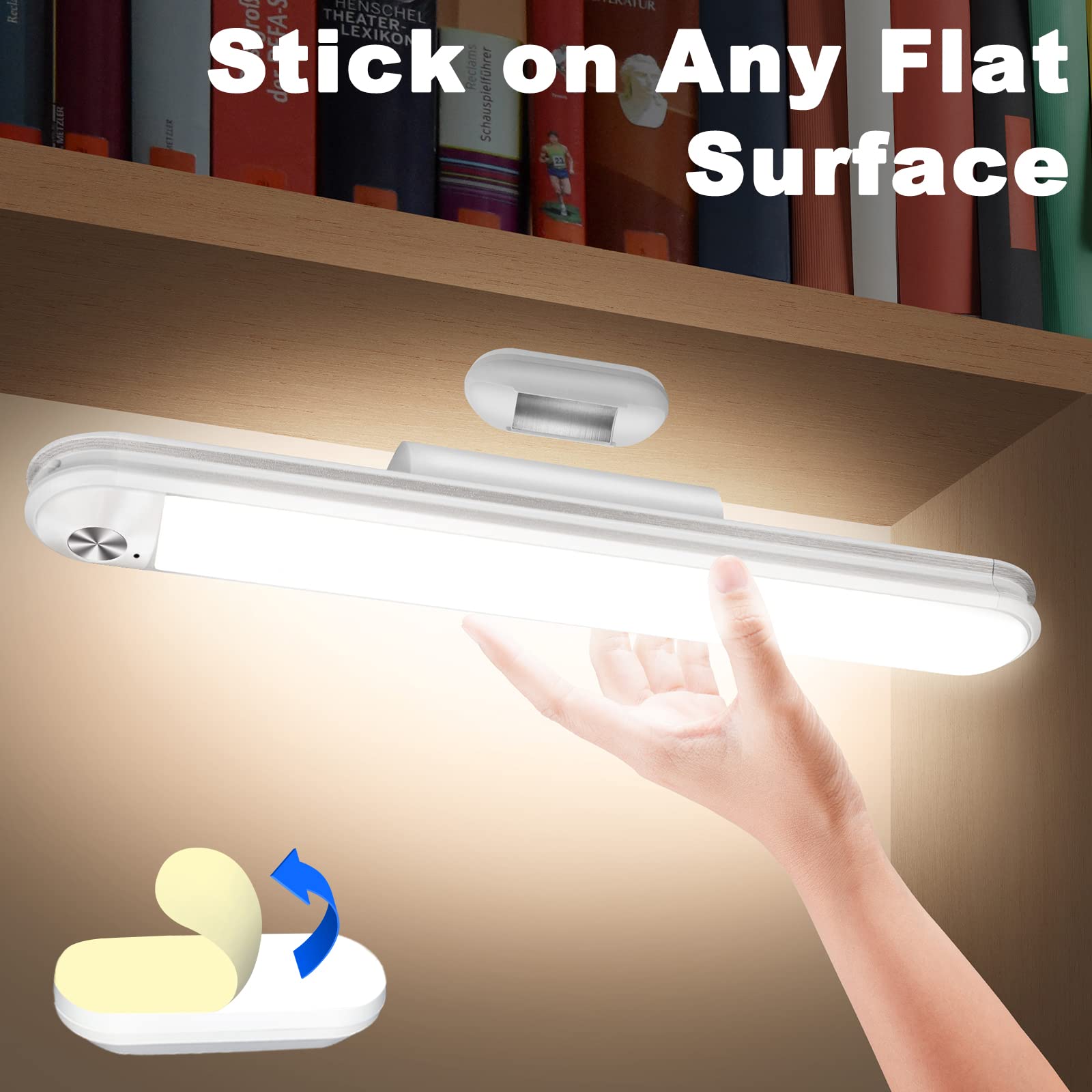 Bunk Bed Lights, 3 Colors 2400mAh 7W, Dimmable Touch 30 Led Light Bar with Remote Stick on Night Lamp for Kids, Wall Reading, Headboard, Bedroom, Rechargeable Under Cabinet Lighting