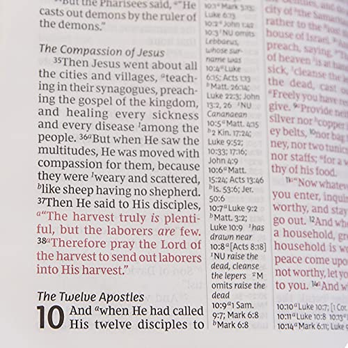 NKJV Holy Bible, Giant Print Center-Column Reference Bible, Black Leather-look, Thumb Indexed, 72,000+ Cross References, Red Letter, Comfort Print: New King James Version