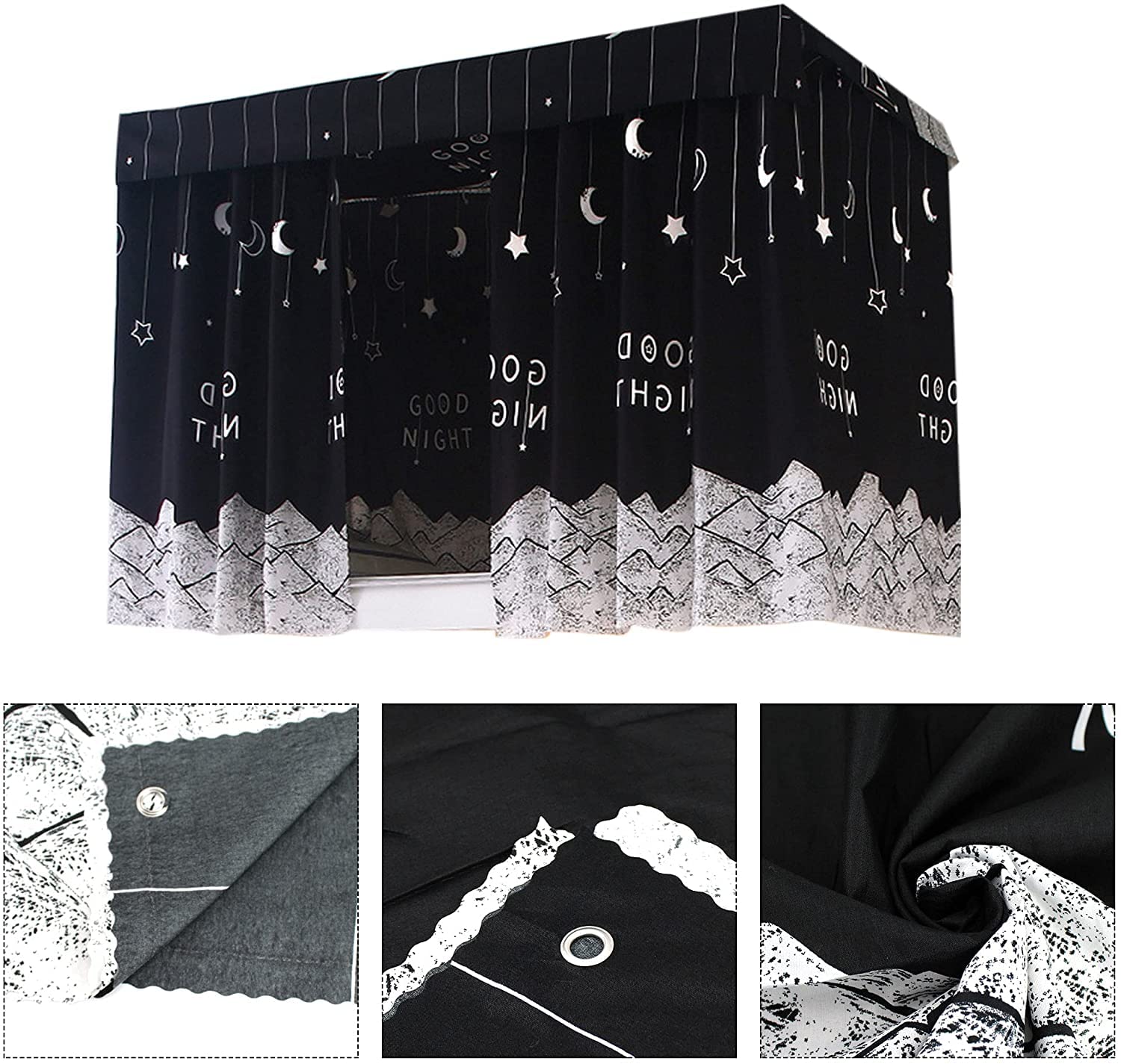 XGOPTS Students Dormitory Bunk Bed Curtains Dustproof Privacy Curtains Breathable Shading Nets Bedding Curtain Bed Tent Curtain Bed Canopy Blackout Cloth Curtain Single Sleeper Loft Bed Dorm Curtain