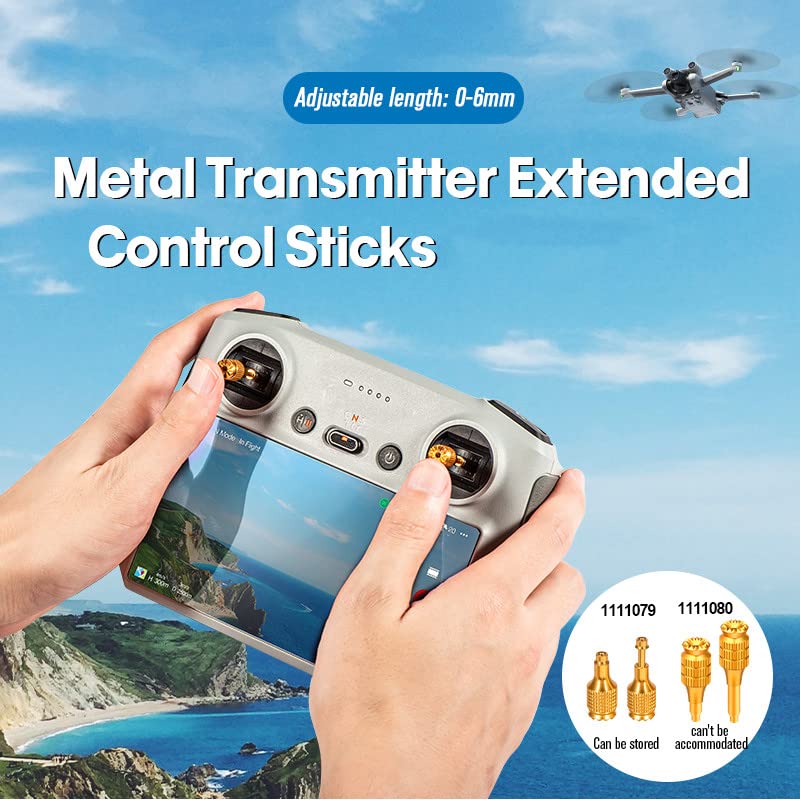 Joystick Replacement, Controller Joysticks Rod Compatible for DJI Mini 3 PRO Remote Control Thumb Rocker Sticks for Drone Remote Controller Aluminum Alloy (1111080)