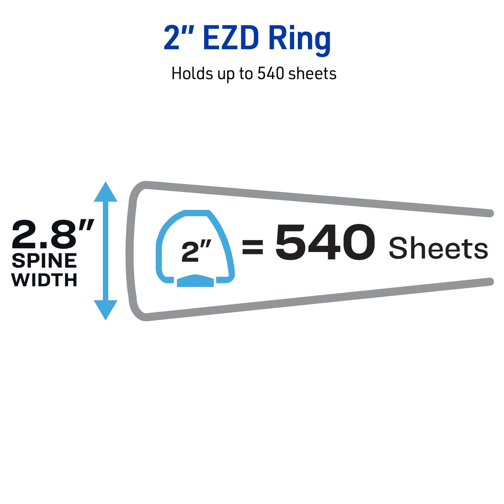 Avery Heavy Duty View 3 Ring Binder, 2" One Touch EZD Ring, Holds 8.5" x 11" Paper, 1 Red Binder (79225)