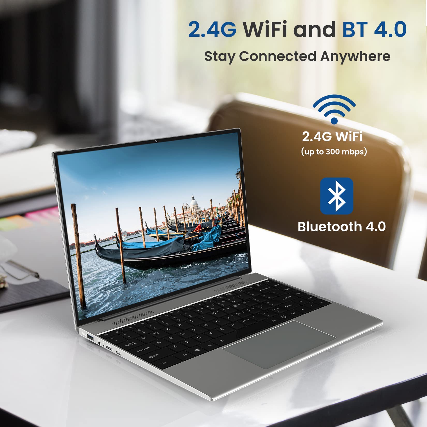 XOPPOX Windows 10 Laptop 2022 New 13.5 Inch Computer Laptop with Intel Celeron Dual Core 8GB RAM 128GB SSD, 2.4G WiFi, USB 3.0, Bluetooth 4.0 for Business or Student