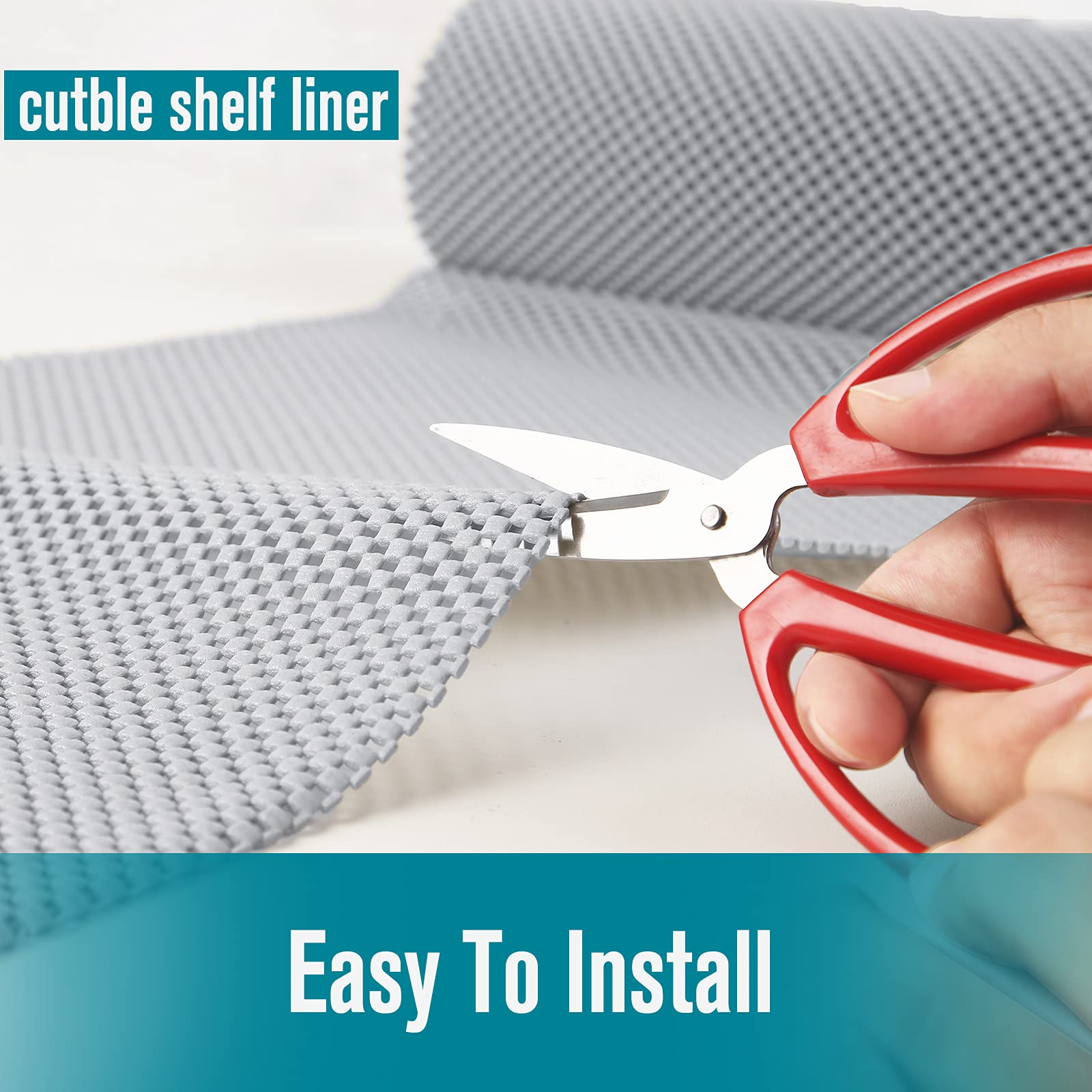 Shelf Cabinet Liner, Drawer Liners Non-Adhesive 12 in X 20 Ft, Strong Grip Non Slip Shelving Liner for Kitchen Cabinets, Easy Install Storage, Drawers, Shelves Kitchenware Tableware Light Gray Liners