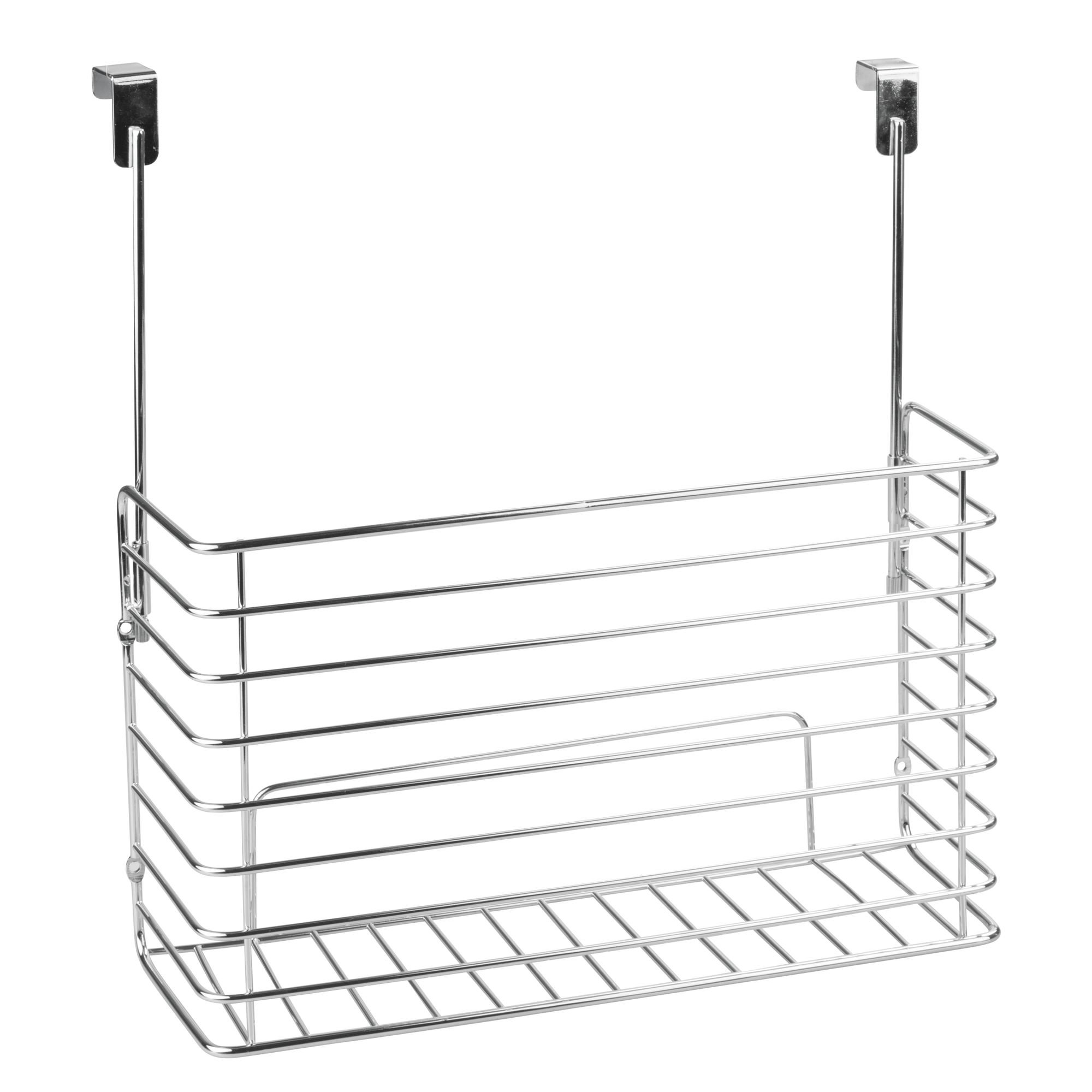 iDesign Classico Metal Over the Cabinet Kitchen Bakeware Organizer Basket for Cutting Boards, Baking Sheets, Pans, 13.73" x 5.18" x 14.2" - Chrome